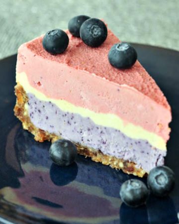Triple Berry Layered Cheesecake Red White and Blue @spabettie
