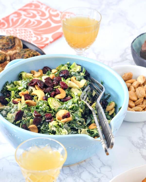 Lemony Brussels and Kale Chiffonade Salad
