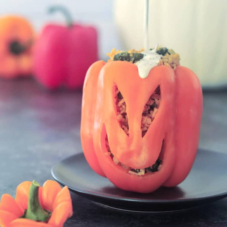 Bell Pepper Jack O Lanterns | Halloween Recipes